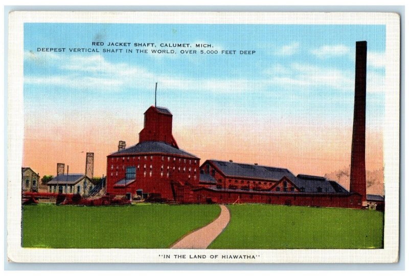 1938 Red Jacket Shaft Vertical Shaft World Calumet Michigan MI Vintage ...