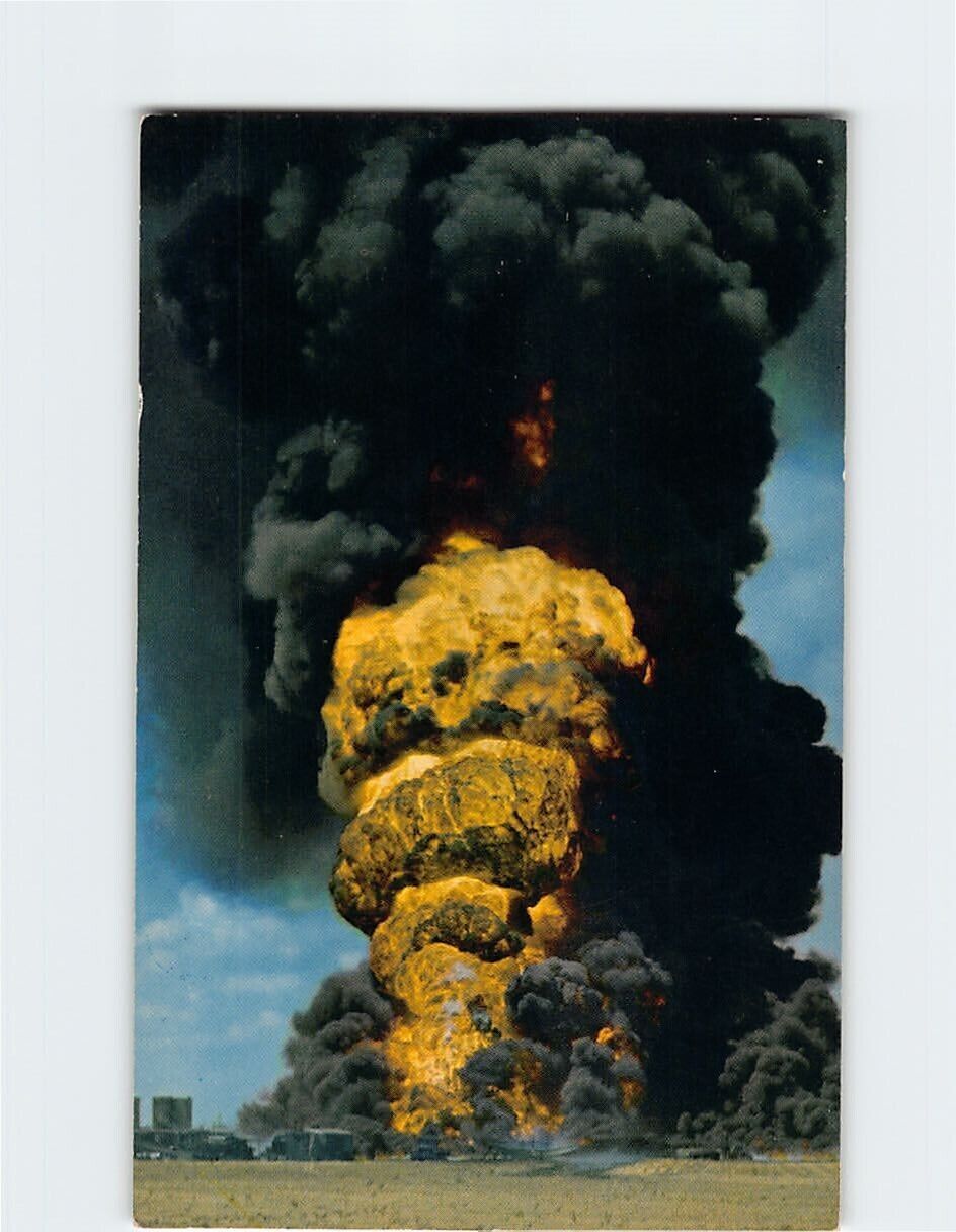Postcard Typical Oil Well Fire being brought under control, Big Spring ...