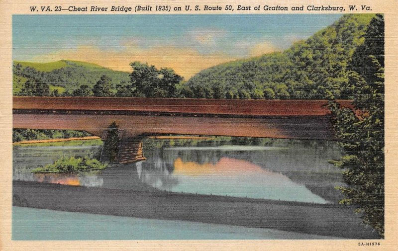 3~Postcards WV West Virginia HWY 50~CLARKSBURG COUNTRY CLUB~CHEAT RIVER ...