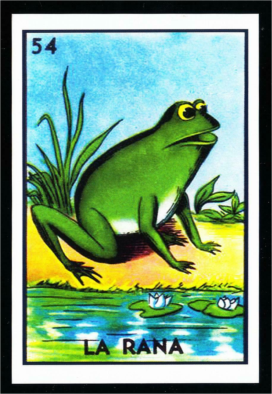The Frog - La Rana Mexican Loteria Art Postcard | Topics - Fine Arts ...