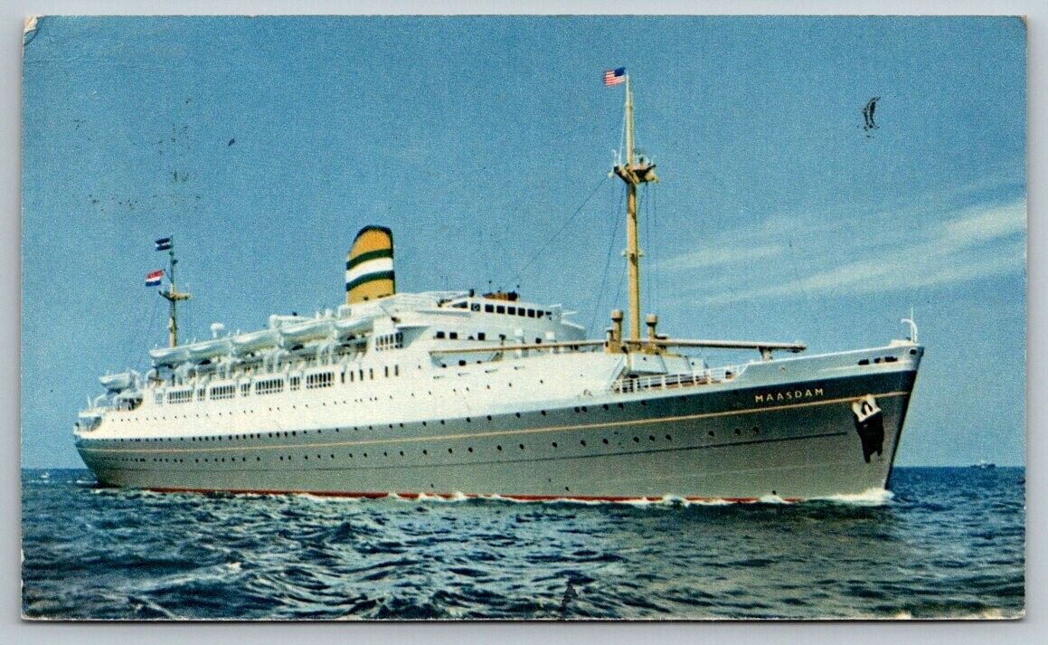 Holland America Lines Cruise Ship SS Maasdam 1953 Postcard | Other ...