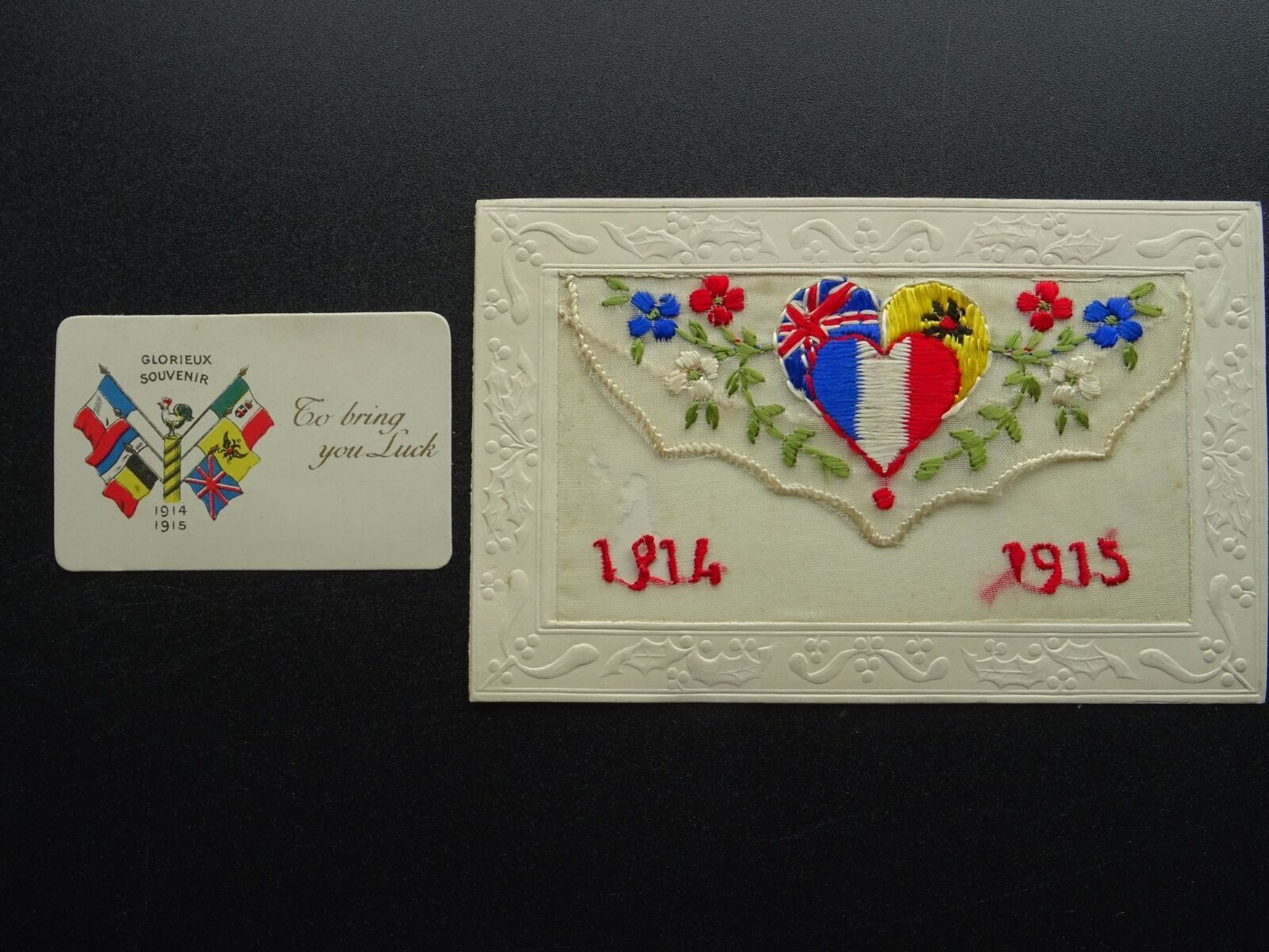 WW1 1915 Embroidered Silk Postcard INDIAN EXPEDITIONARY FORCE Insert ...