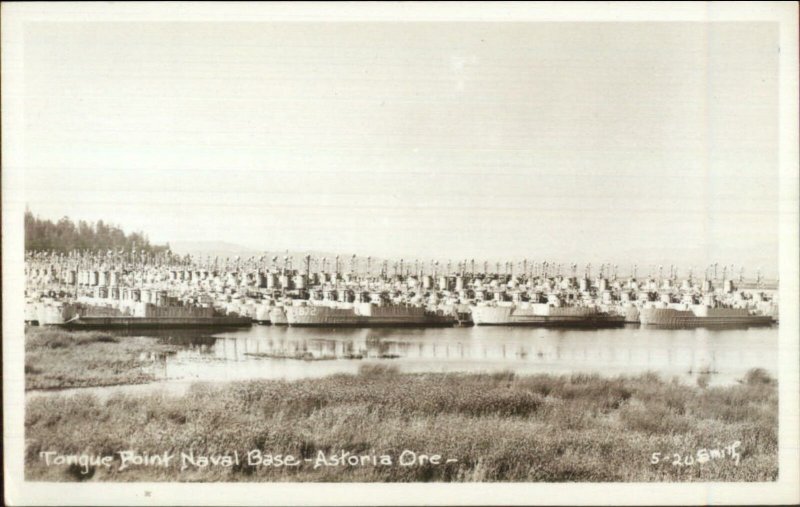 Astoria OR Tongue Point Naval Base Ships Real Photo Postcard | United ...