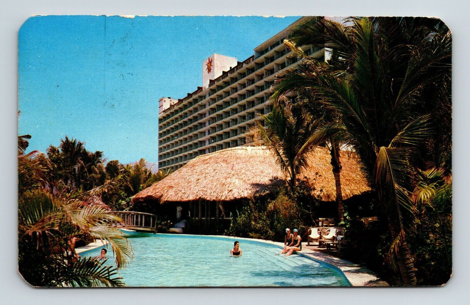 Alberca La Isla Hotel Acapulco Hilton Swimming Pool Gro Mexico Postcard ...