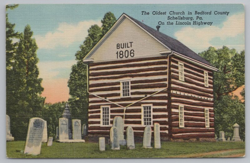 Church~Schellsburg PA~Old Log Church In Bedford Co~1806~Graveyard~Vtg ...