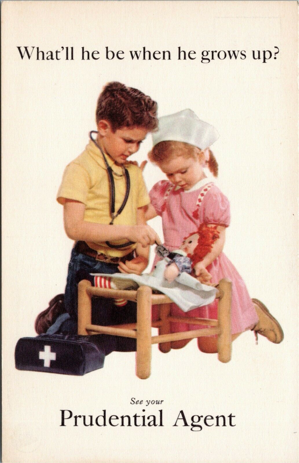 Prudential Insurance Advertisement - boy and girl playing doctor/nurse ...