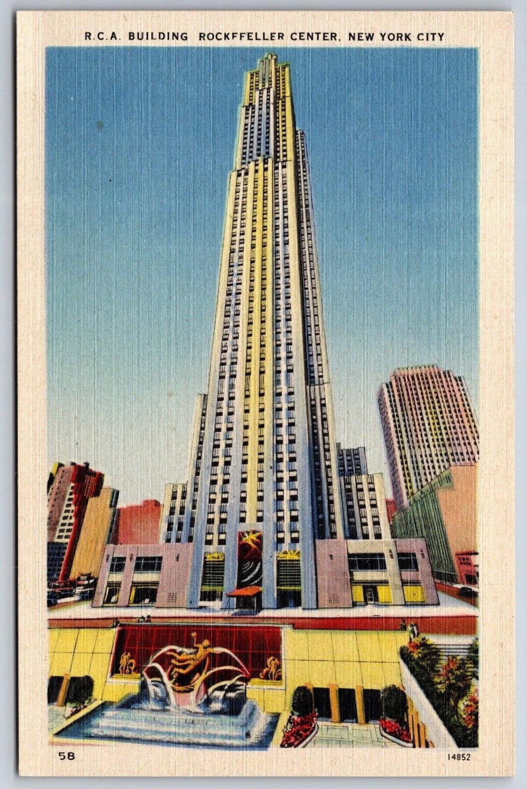 RCA Building Rockefeller Center Street New York City NY UNP Linen ...
