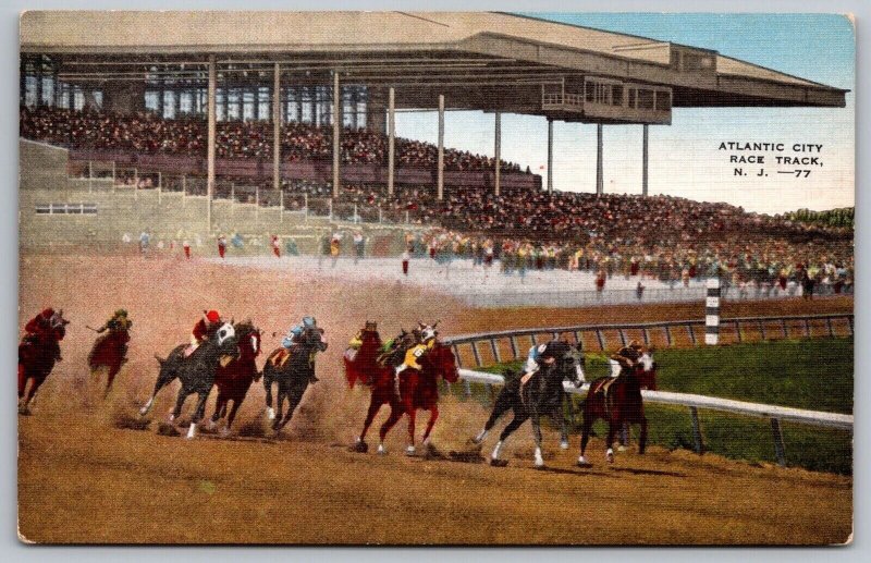 Atlantic City Race Track New Jersey Racing Linen Black Horse Pike VNG ...