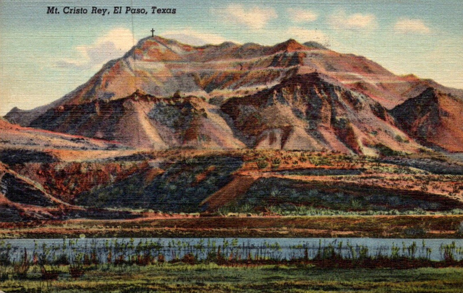 Texas El Paso Mount Cristo Rey 1943 Curteich | United States - Texas ...