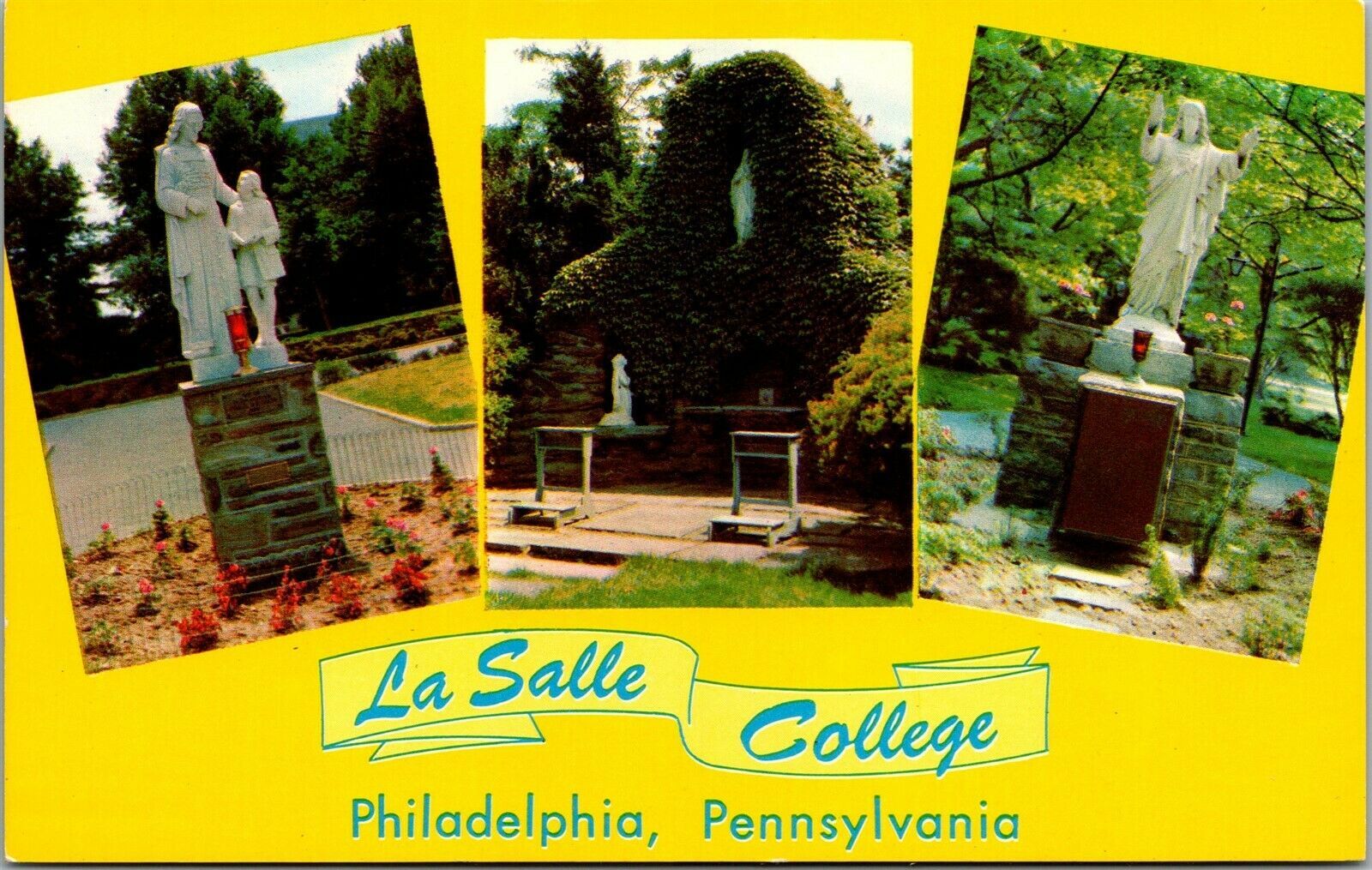 Vtg Philadelphia PA Statue Grotto Memorial La Salle College 1950s ...