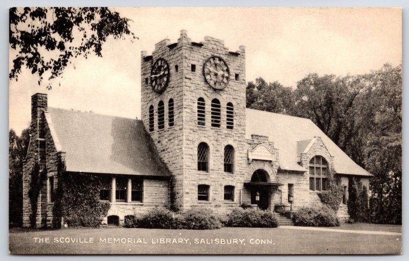 The Scoville Memorial Library Salisburry Connecticut CT Antique RPPC ...