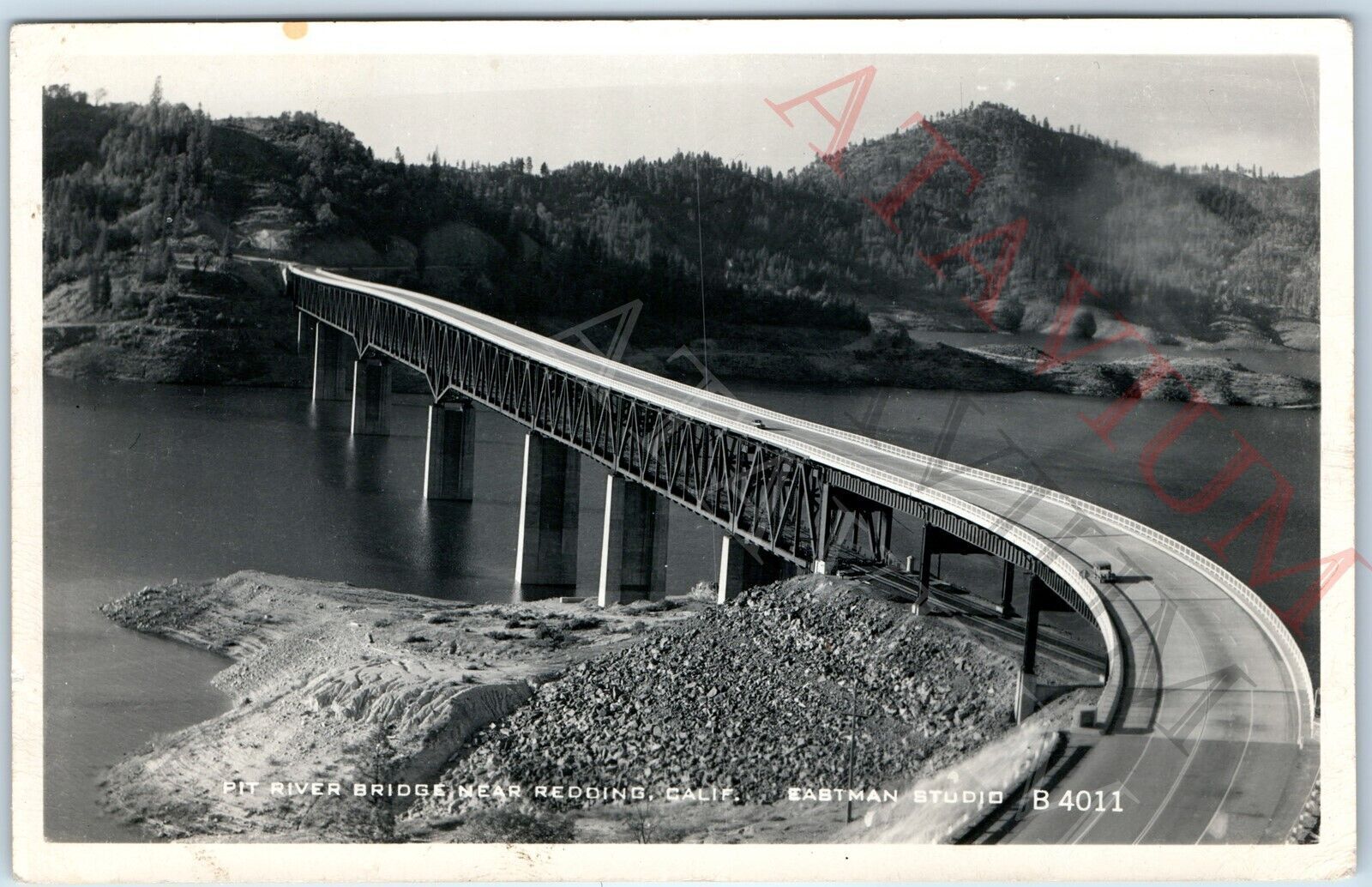 1950 Redding, Cali. RPPC Pit River Bridge Real Photo Postcard CA ...