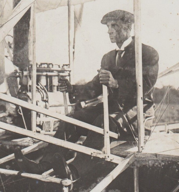 c1905 WILBUR WRIGHT Flying Airplane Flyer WRIGHT BROTHERS Pilot Plane ...