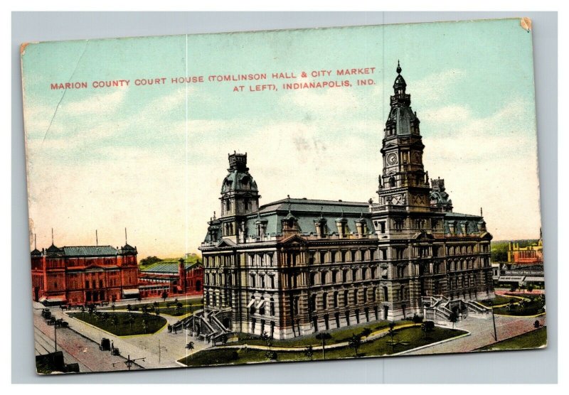 Vintage 1910's Postcard Panoramic View Marion County Courthouse ...