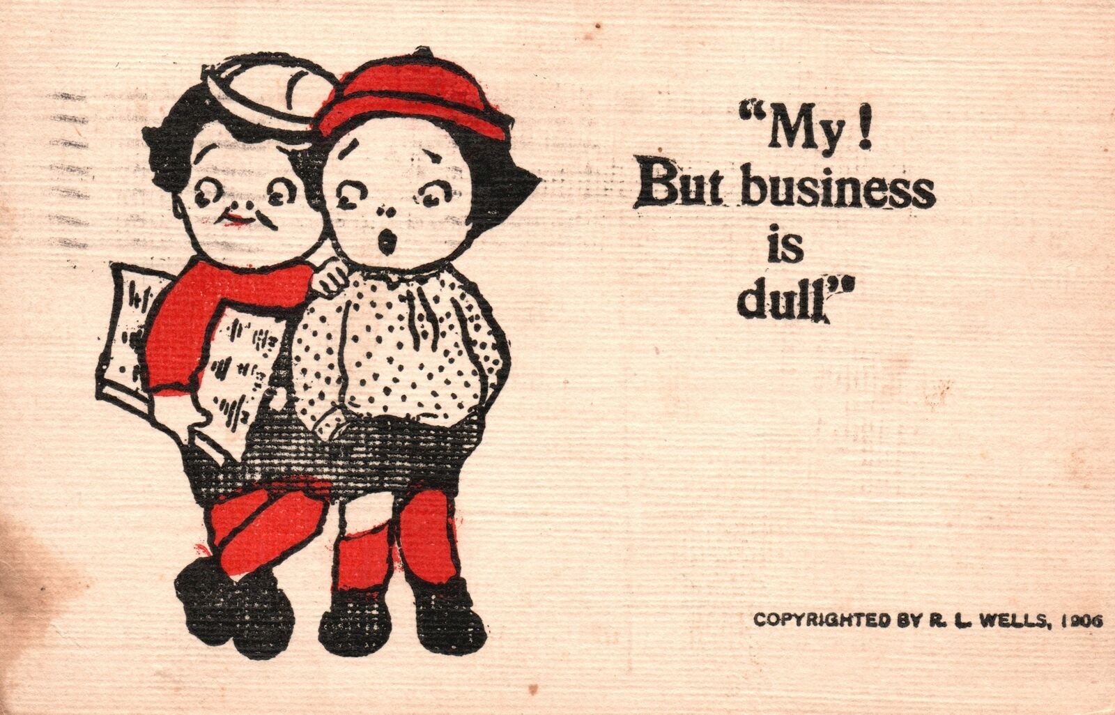 Vintage Postcard 1908 My Business Is Dull Kids Comic Remembrance Card ...