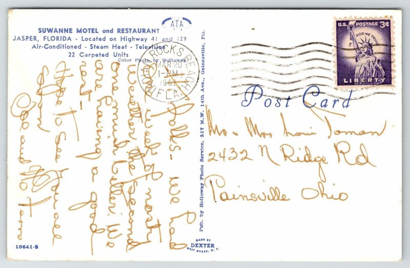 Jasper FL Close Neon Sign~Suwanee Motel~3 Station Wagons~Cadillac Coupe ...