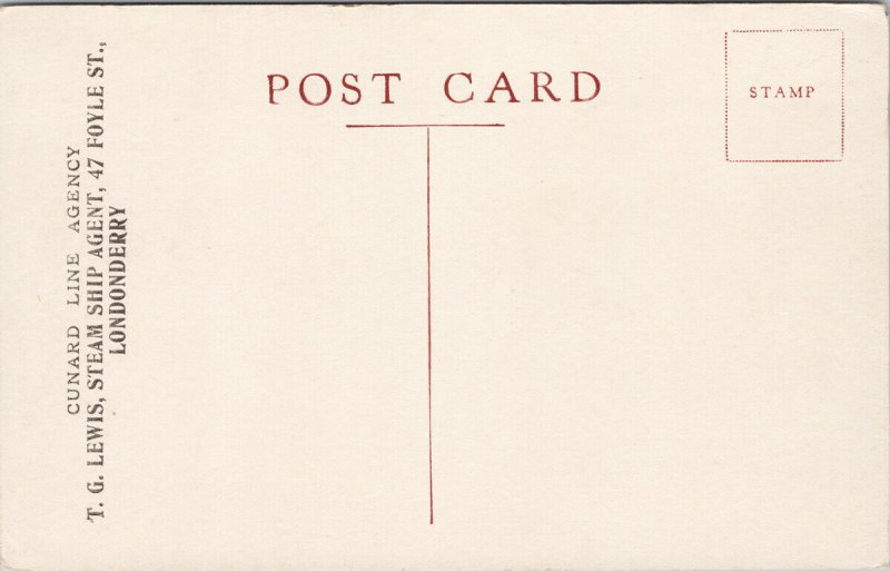 RMS 'Aurania' Cunard Line Smoking Room TG Lewis Steam Ship Agent ...