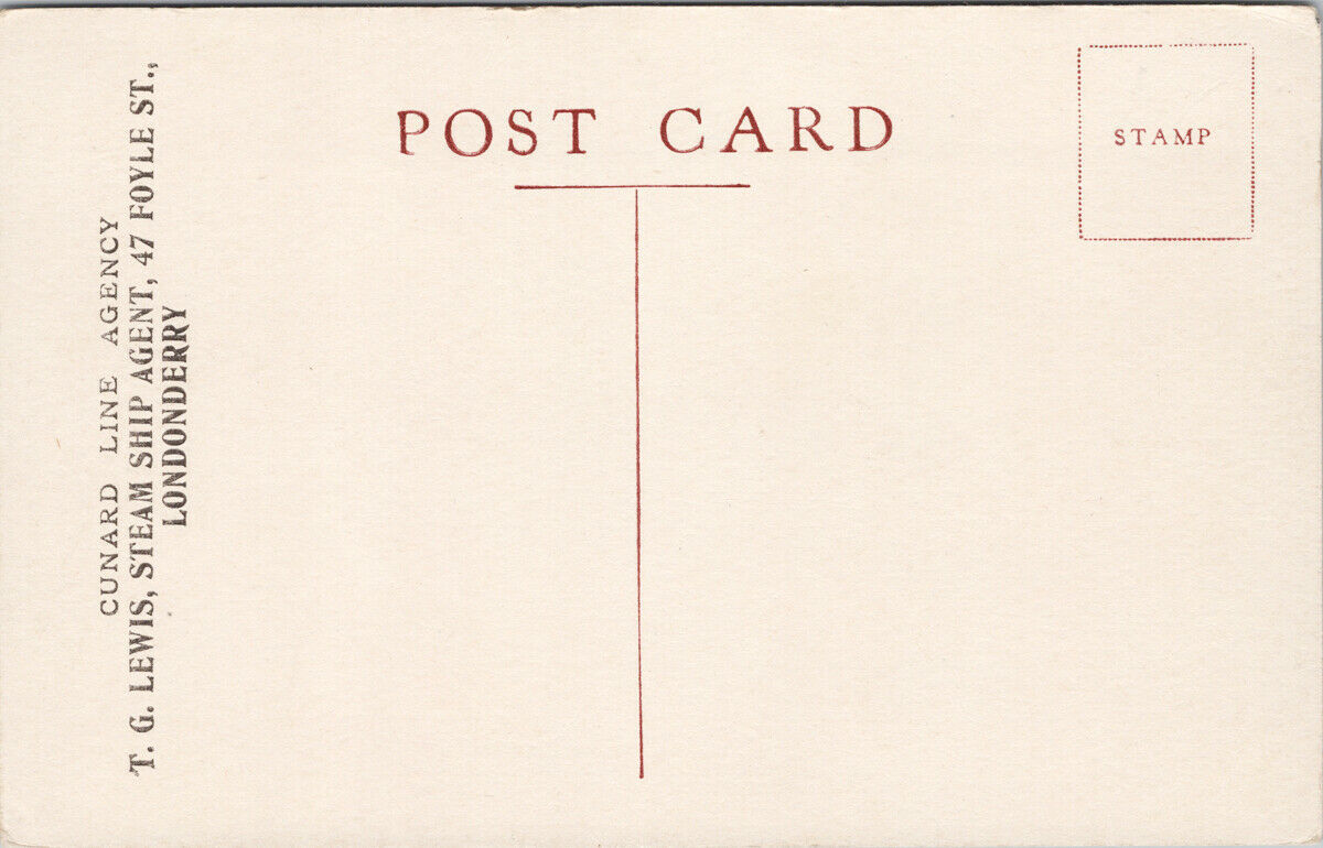 RMS 'Aurania' Cunard Line Smoking Room TG Lewis Steam Ship Agent ...