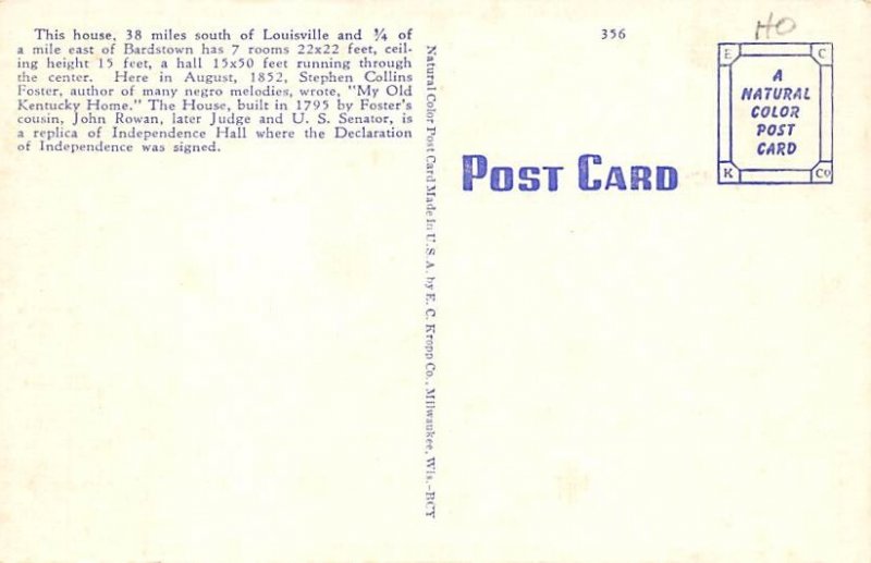 Living Room, My Old Kentucky Home Stephen Collins Foster Wrote My Old ...