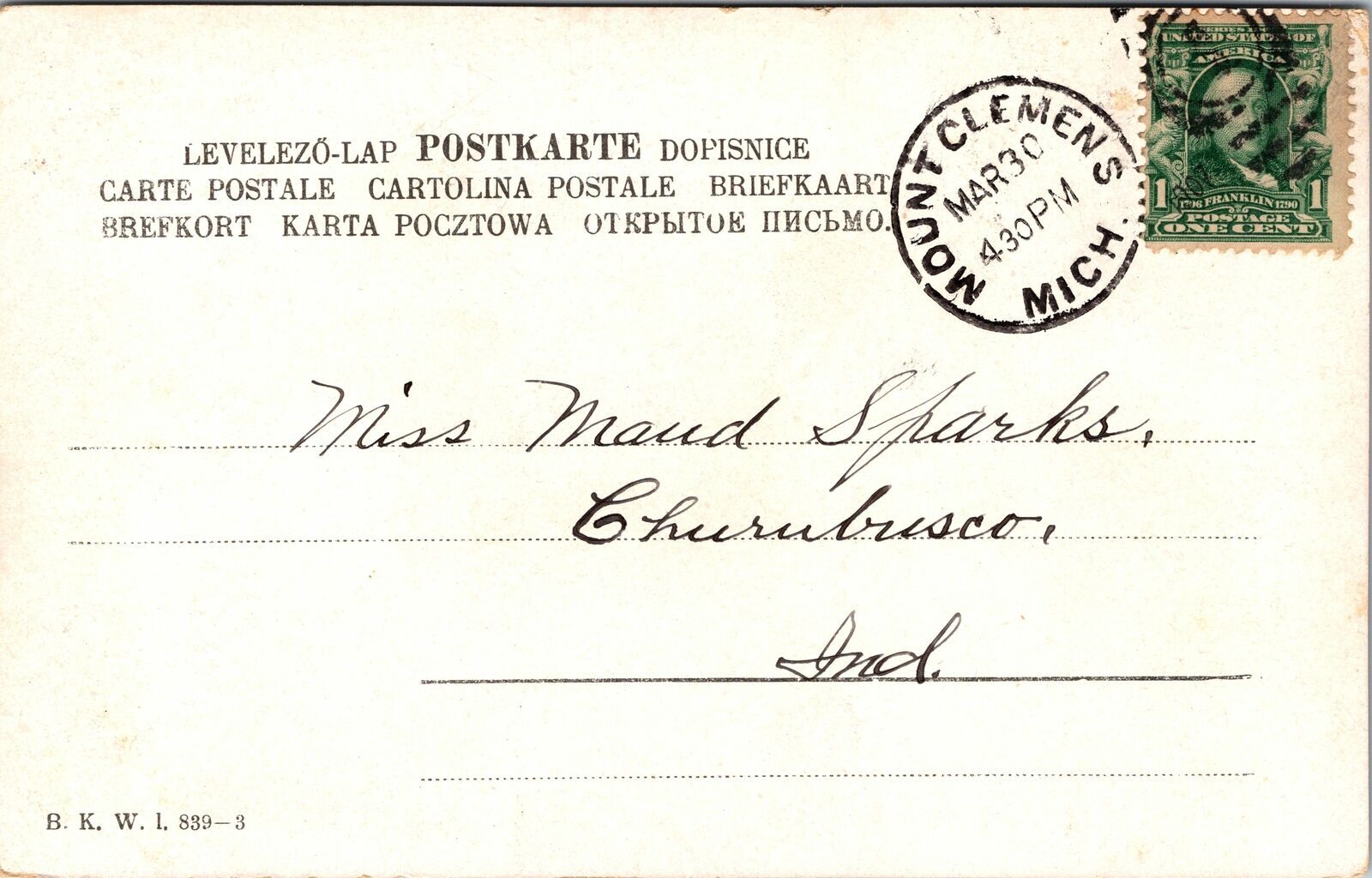 Vintage Postcard Young Dutch BOY & Girl Mailed Mount Clemens Michigan ...