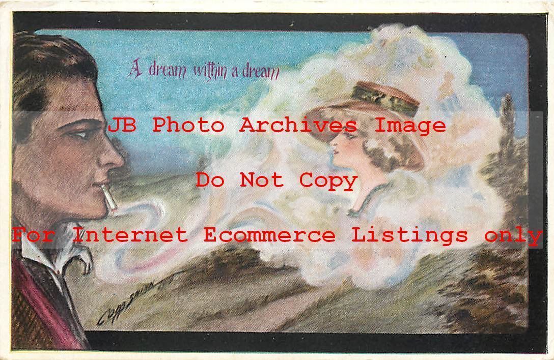 Cobb Shinn, CWP 1910, A Dream Within a Dream, Man Smoking a Cigarette ...