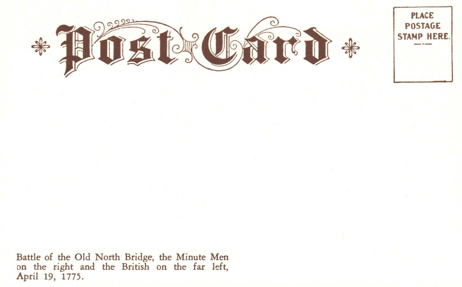 Vintage Postcard The Battle at Old North Bridge Concord MA Minute Men ...