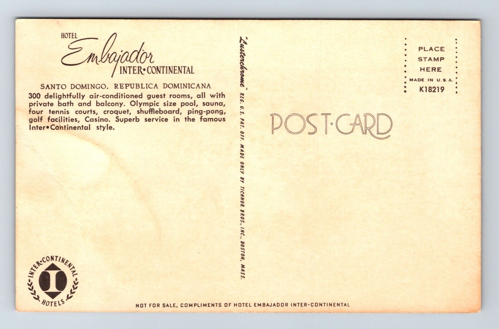 Santo Domingo Dominican Republic Embajador Hotel Swimming Pool Chrome ...