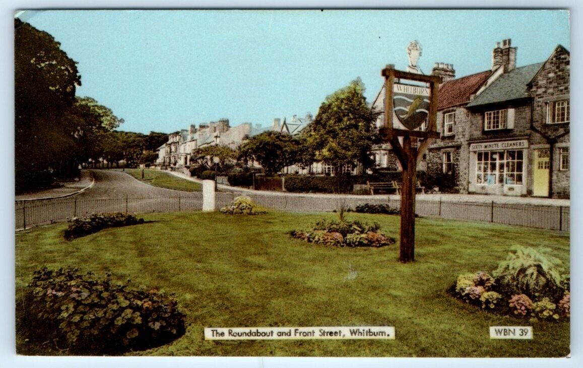 The roundabout and Front Street Whitburn UK Postcard | Europe - United ...