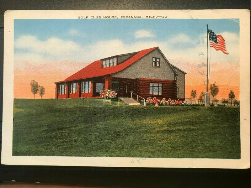 Vintage Postcard 1915-1930 Golf Club House Escanaba Michigan | United ...