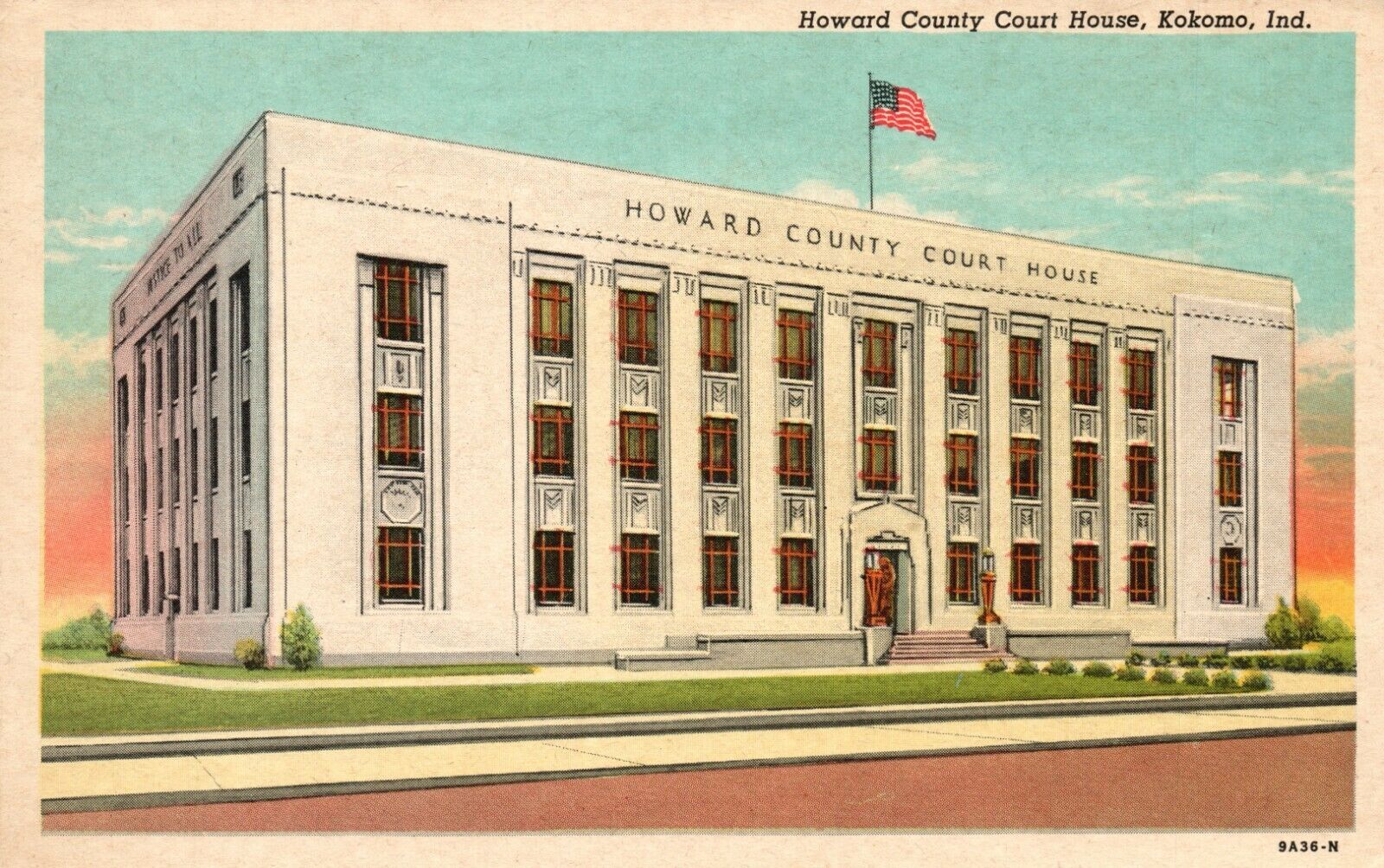 Vintage Postcard 1920's Howard County Court House Kokomo Indiana IN ...