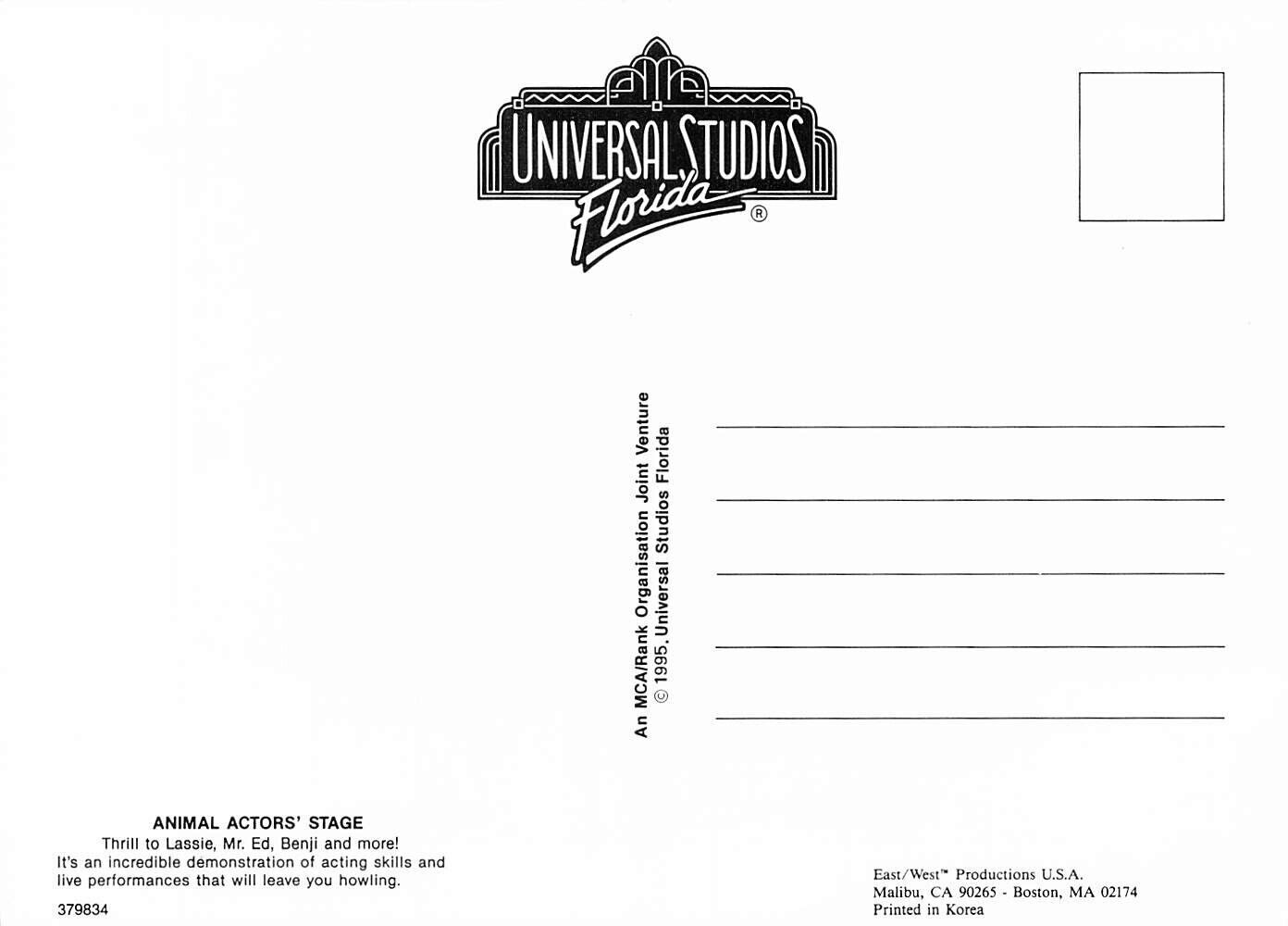 Universal Studios FL 1995 Animal Actors Lassie Mr ED MINT Unused ...