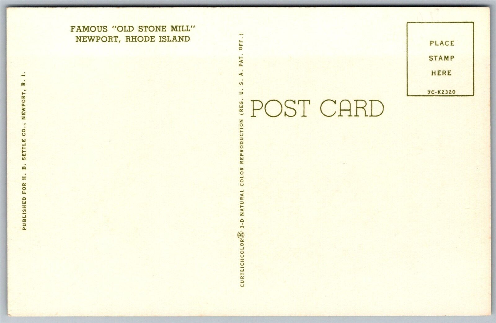 Vtg Newport Rhode Island RI Famous Old Stone Mill 1950s View Chrome ...