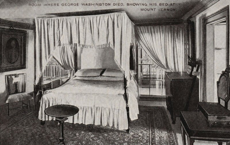 Vintage Postcard 1910's Room Where George Washington Died Mount Vernon ...