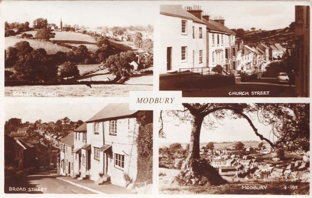 Modbury Devon 4x Real Photo Church Broad Street Postcard | Europe ...
