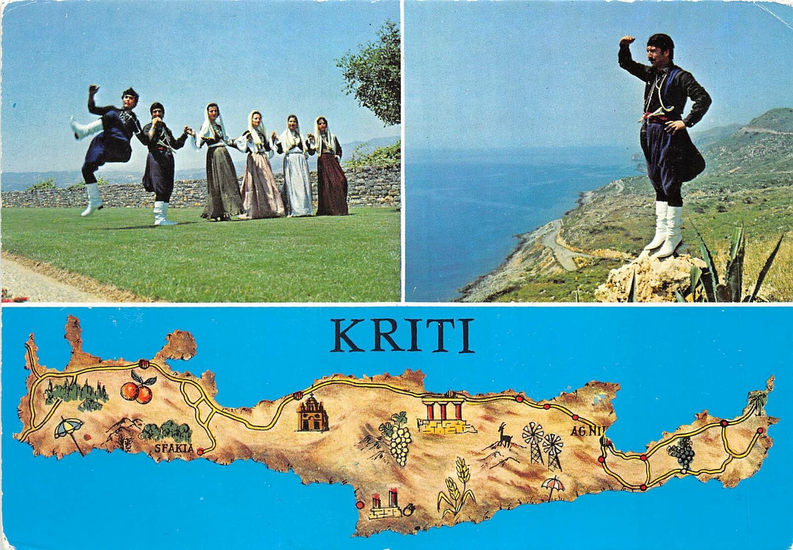 Lot159 greece crete kriti dance types folklore costume map | Europe ...