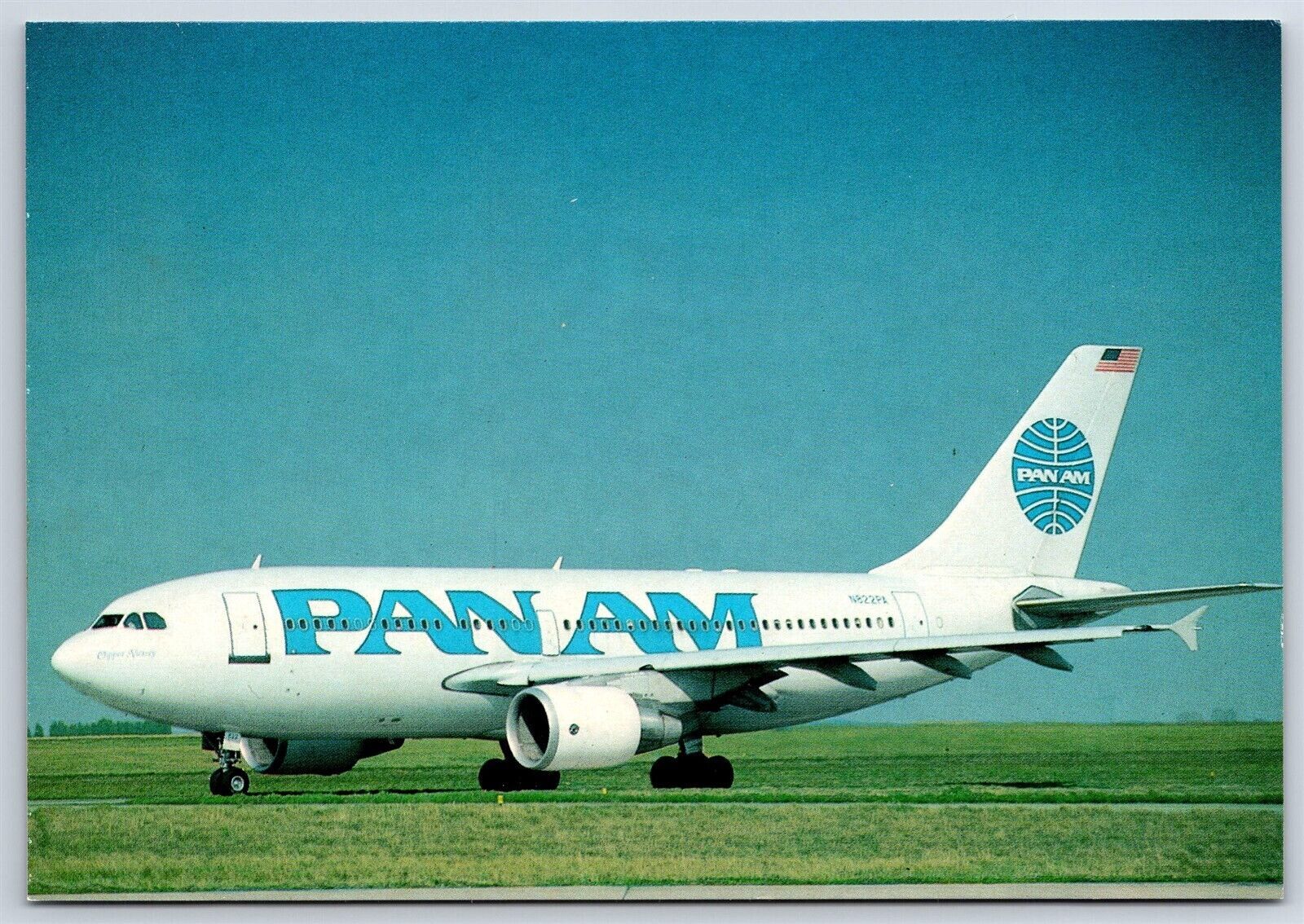 Airplane Postcard Pan American Pan Am Airlines Airbus A-310-200 Paris ...