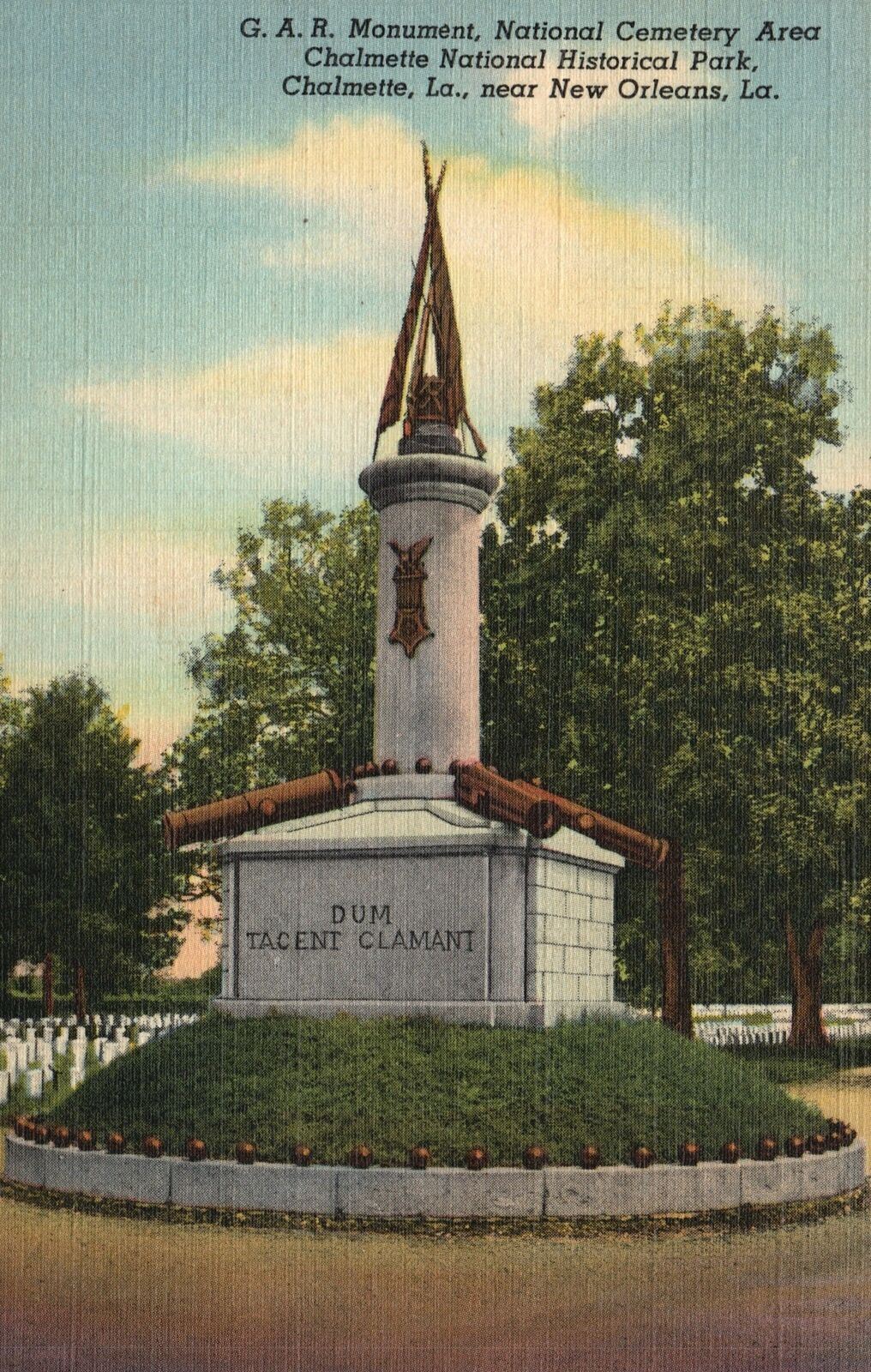 Vintage Postcard GAR Monument National Cemetery Area Park New Orleans ...
