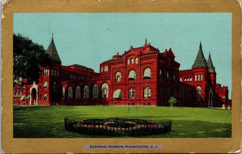 National Museum Washington DC Antique Undivided Back Postcard Gold ...