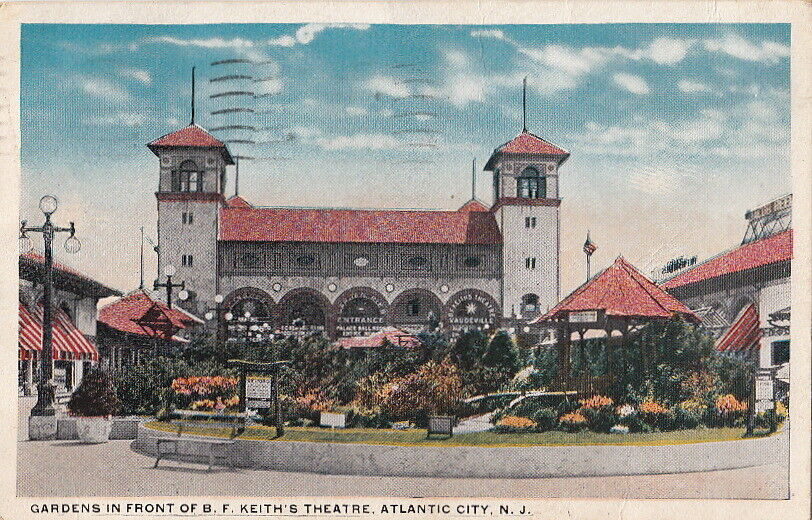 Postcard Gardens in front of BF Keith's Theatre Atlantic City NJ ...