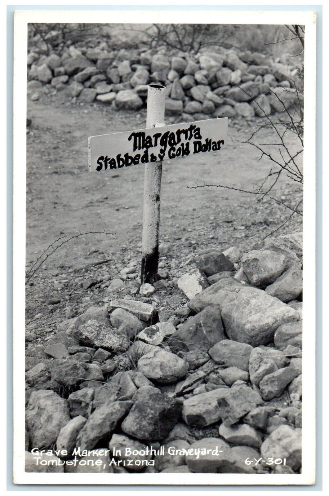 Tombstone AZ RPPC Photo Postcard Grave Marker in Boothill Graveyard ...