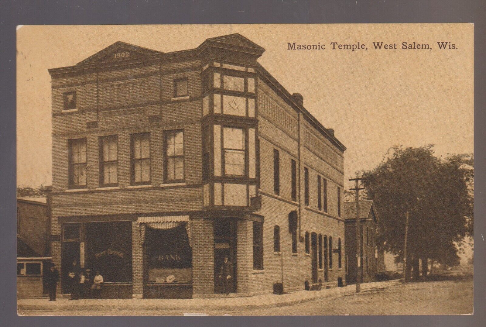 West Salem WISCONSIN 1914 MASONIC TEMPLE Main Street nr La Crosse ...