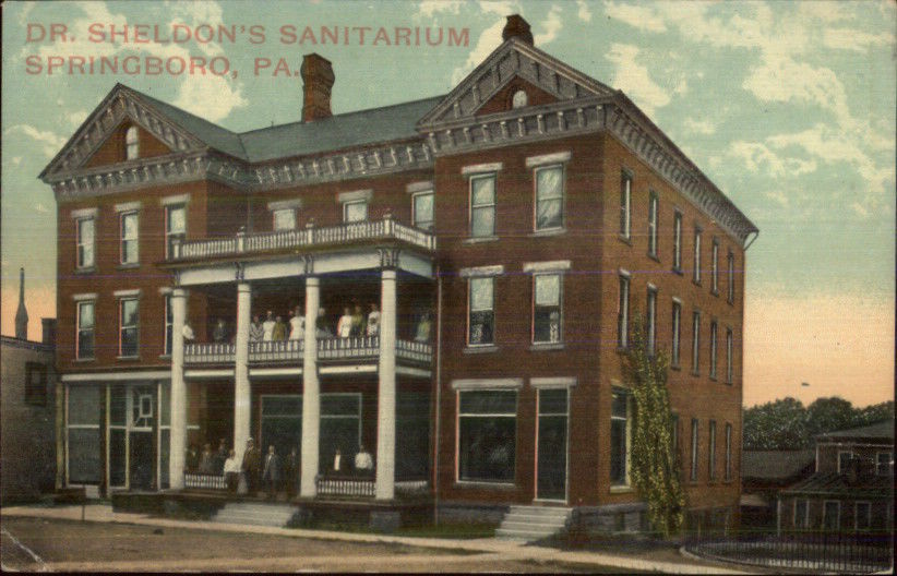 Springboro PA Dr. Sheldon's Sanitarium c1910 Postcard | United States ...