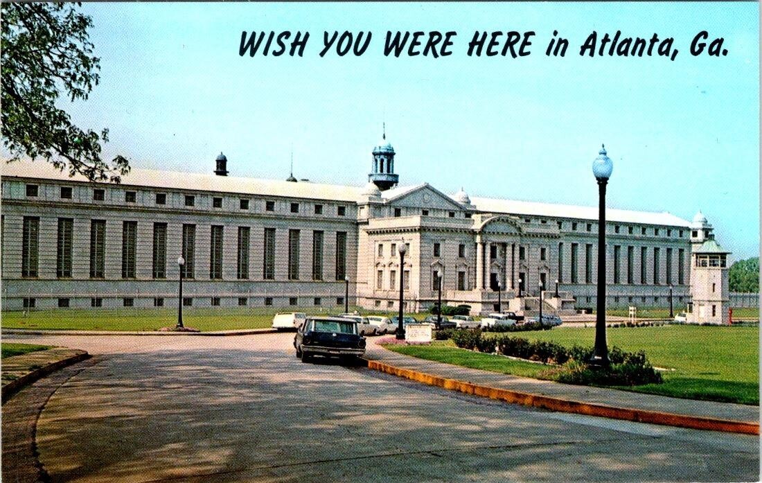 2~Postcards Atlanta, GA Georgia FEDERAL PENITENTIARY Prison LINEN ...