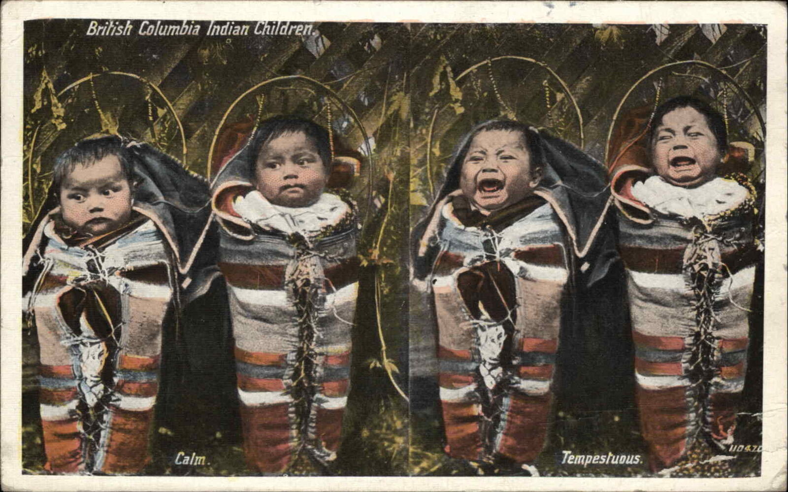 British Columbia Indigenous Indian Children Crying Vintage Postcard ...