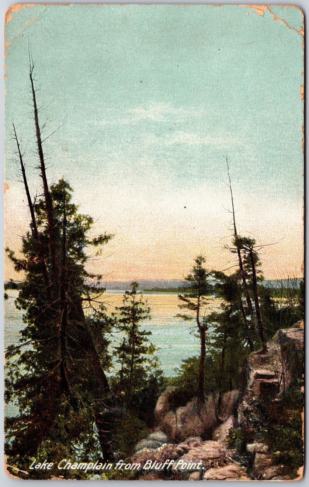 Lake Champlain From Bluff Point River View Rock Cliffs Postcard | Other ...