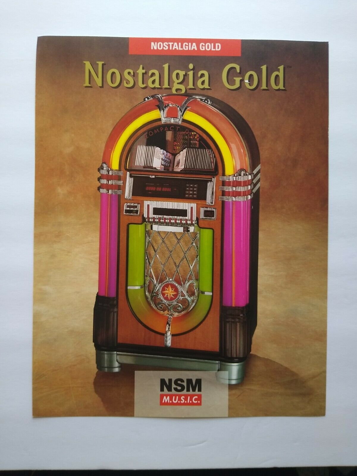 NSM Nostalgia Gold Jukebox FLYER Phonograph Music Art Print Promo Sheet ...