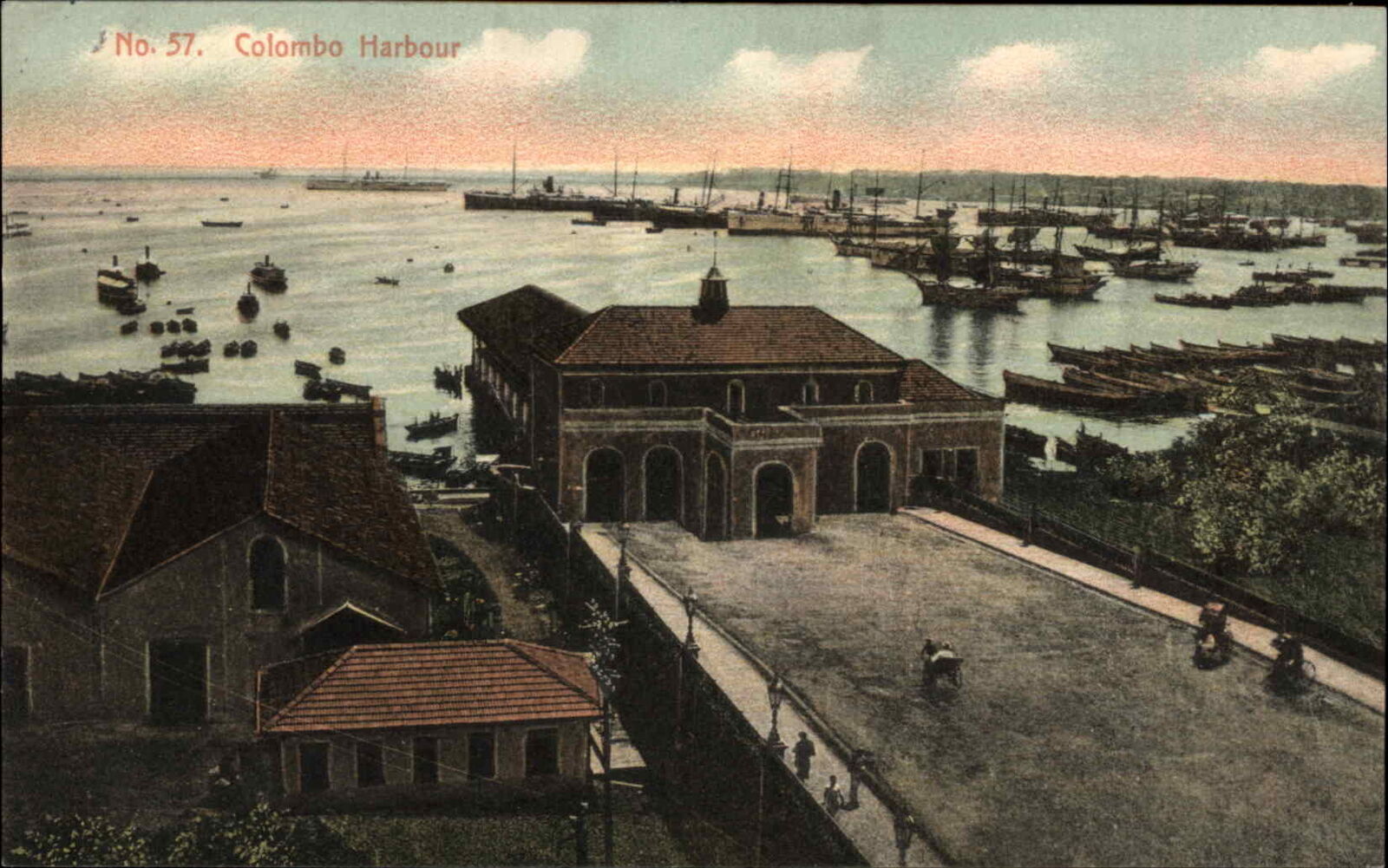 Colombo Ceylon Sri Lanka Harbor Bird's Eye View c1910 Vintage Postcard ...