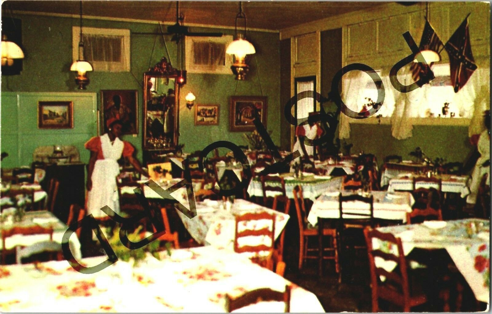 1955 VICKSBURG MS The Old Southern Tea Room, Mammy Costumes, postcard ...