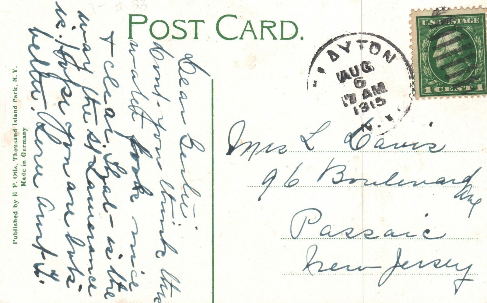 Vintage Postcard 1915 Zavicon Thousand Islands Summer Home Ontario ...