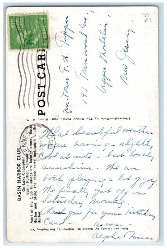 1950 Basin Harbor Club On Lake Champlain Basin Harbor Vergennes VT ...